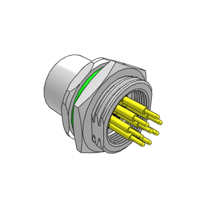 M12 Plate Contact Socket Female 08/12/17P Connector- FPIC