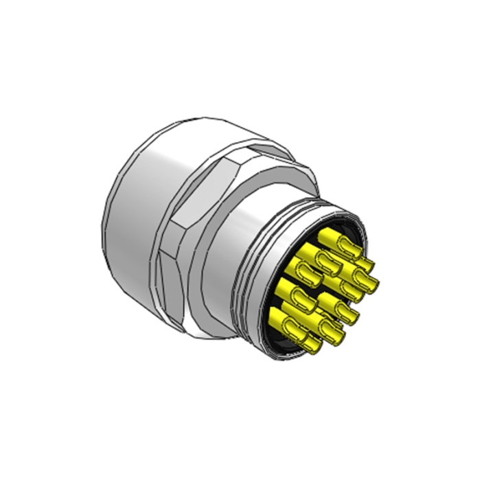 M16 Female Molding Connector 14P/12P Shielded Plug- FPIC