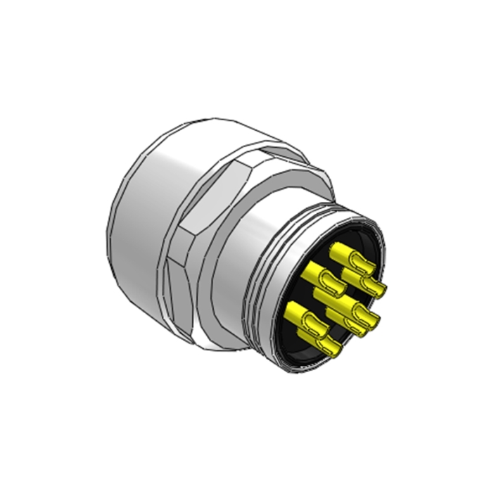 M16 Female Shielded Plug 7-Pin Circular Connector - FPIC